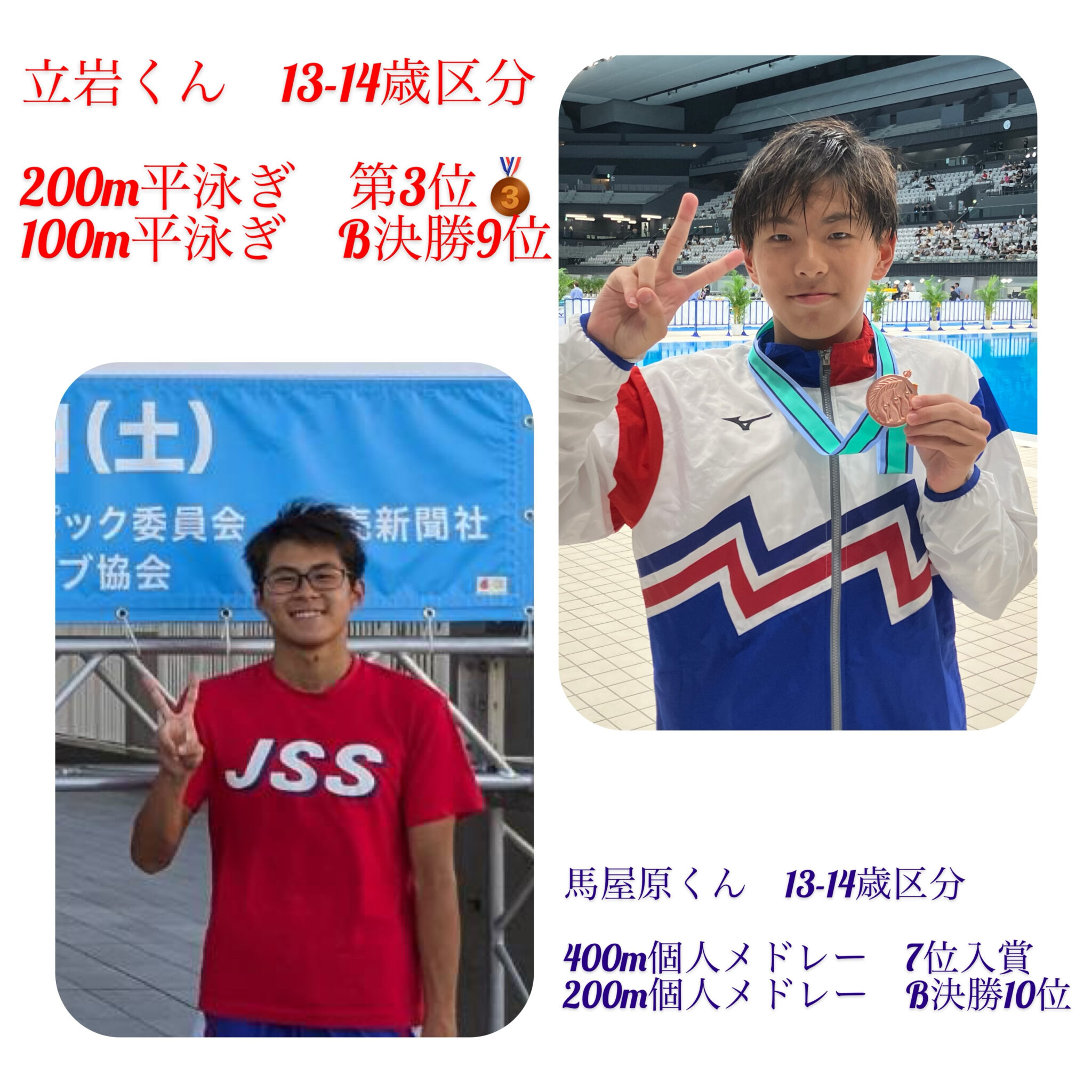 第46回 全国JOCジュニアオリンピックカップ夏季水泳競技大会結果のお知らせ | JSS広島スイミングスクール