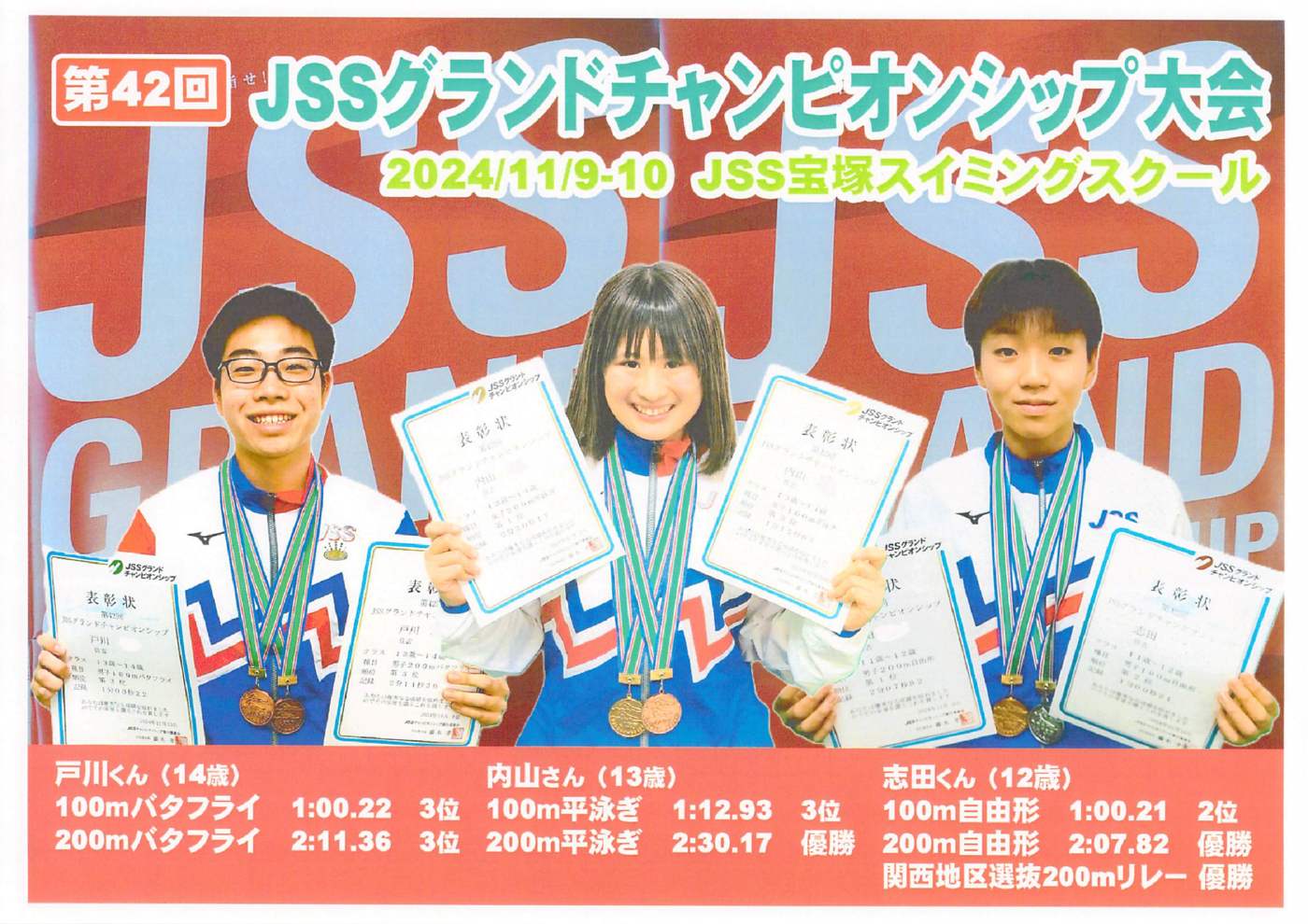 2024年 第42回JSSグランドチャンピオンシップ大会 | JSS住吉スイミングスクール