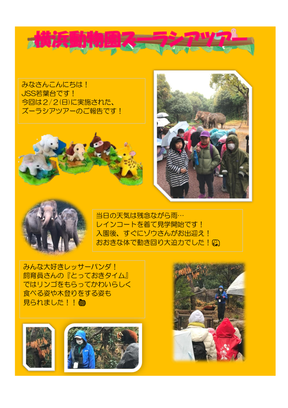 【新イベント】2/2 ズーラシアツアー | JSSスイミングスクール若葉台