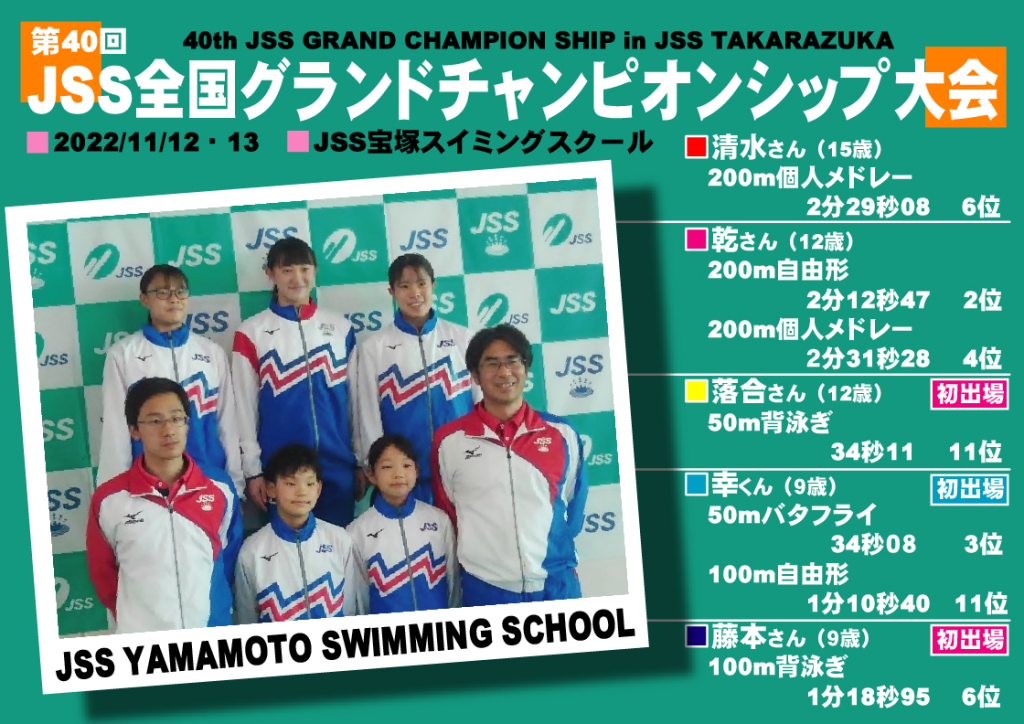 2022年度JSSグランドチャンピオンシップ | JSS山本スイミングスクール